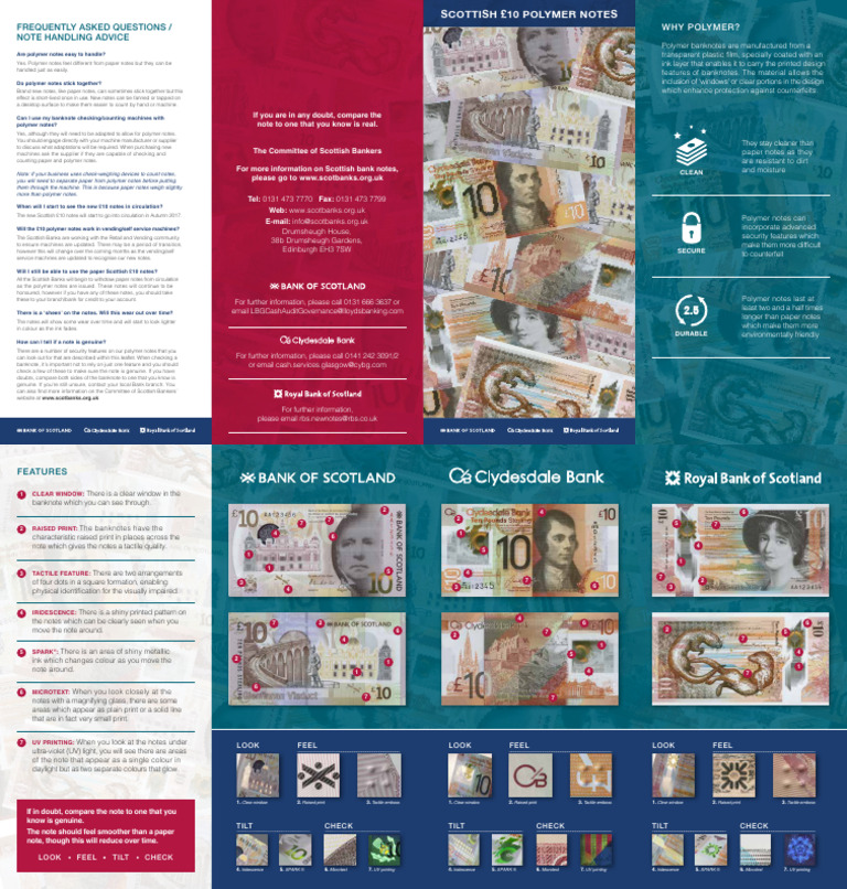 Scottish 10 Leaflet V4 | PDF | Banknote
