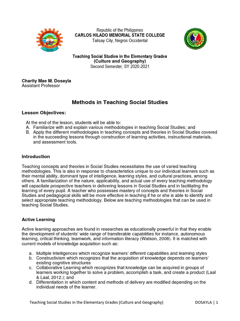 Module 2 Methods in Teaching Social Studies | Download Free PDF ...