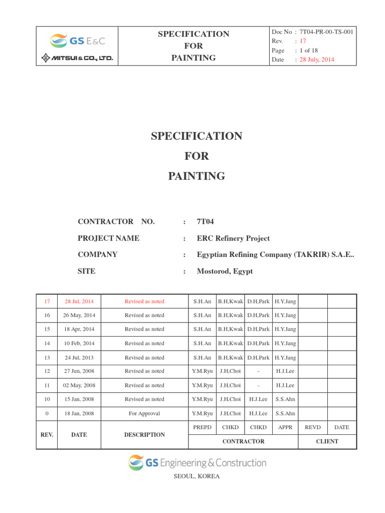 ERC Refinery Painting Specification | PDF | Paint | Corrosion