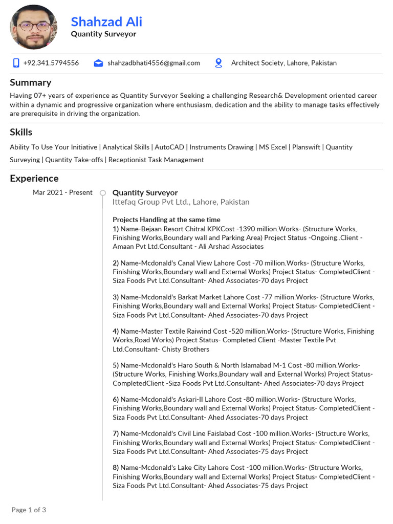 Shahzad QS-CV-131023-2 | PDF