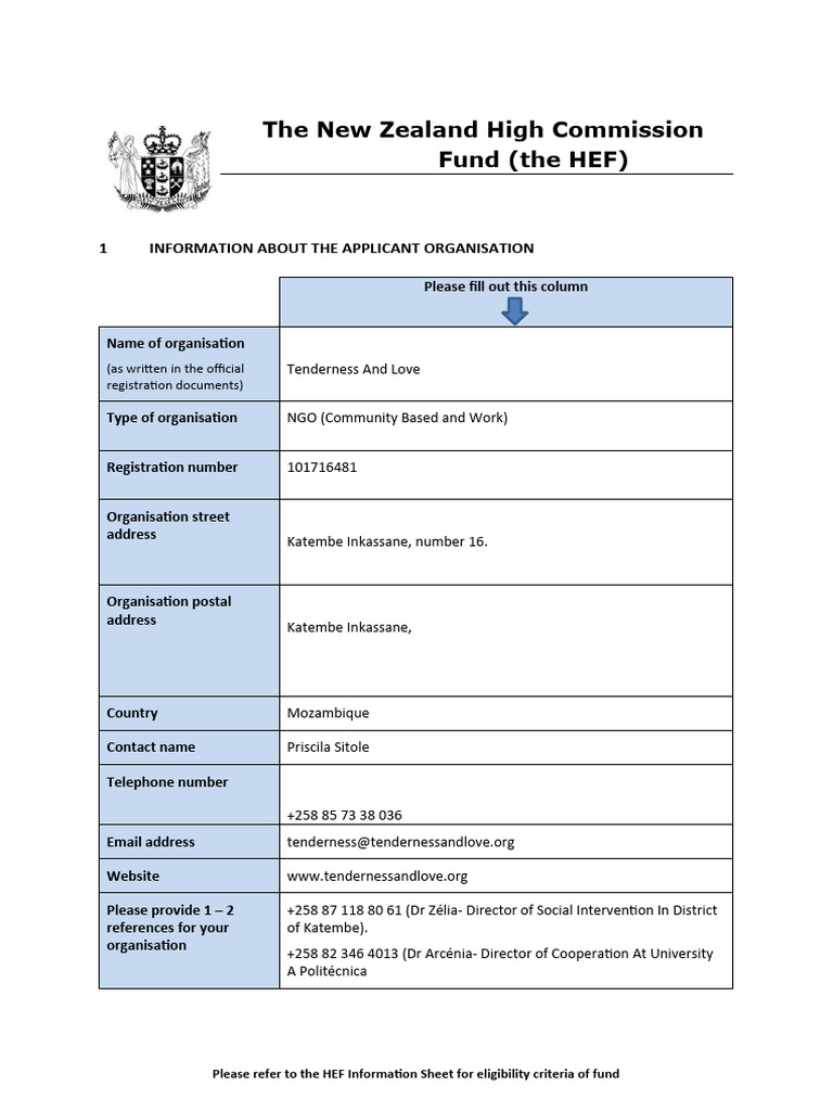 HEF Application Form 2023 New Zealand | PDF | Safety | Risk