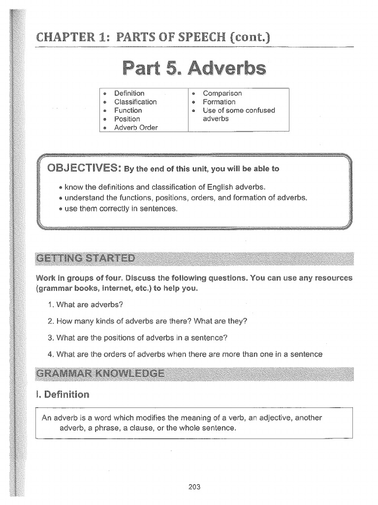 Grammar 1-Chapter 1-Part 5 | PDF