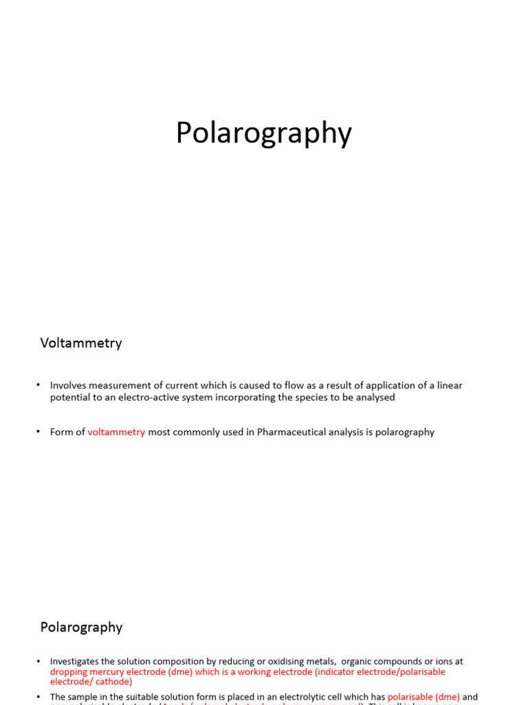 Polarography | PDF | Electrode | Electricity