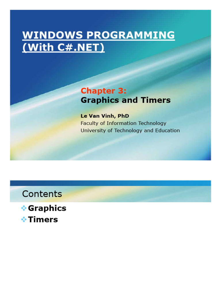 Chapter3 - GDI and Timer | PDF | Graphics | Geometry