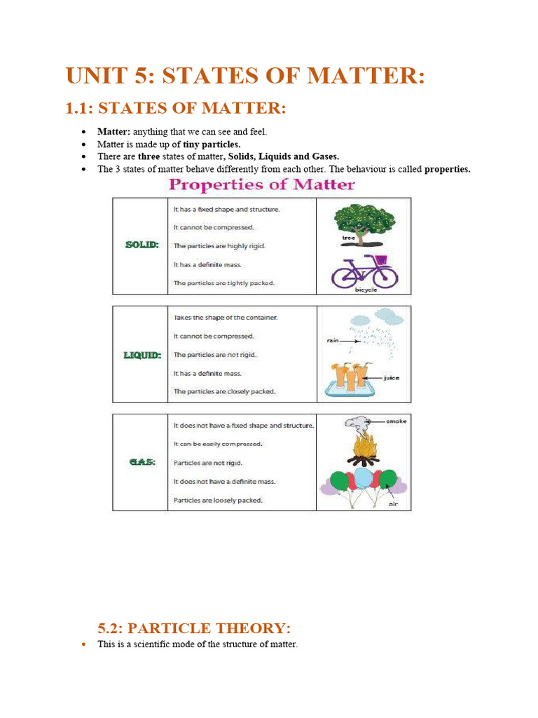 Unit 5 States of Matter | PDF