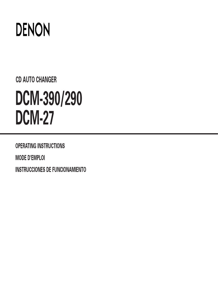 Denon DCM-390/290 CD Changer Guide | PDF | Mp3 | Compact Disc