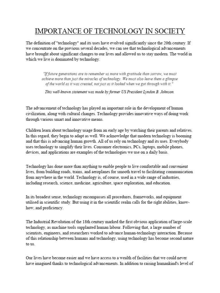 Importance in Technology in Society | PDF | Edward Snowden ...