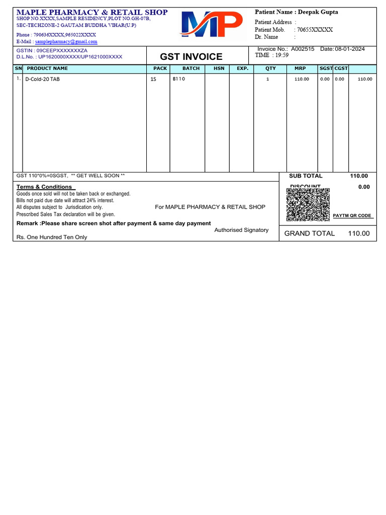 Medical Bill Format PDF | PDF