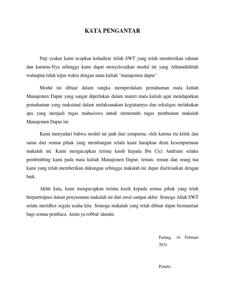 Manajemen Dapur | PDF