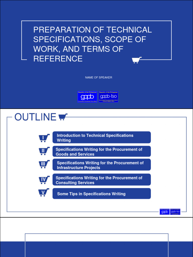 B07 - Preparation of Technical Specifications, Scope of Work, and Terms of Reference | PDF ...