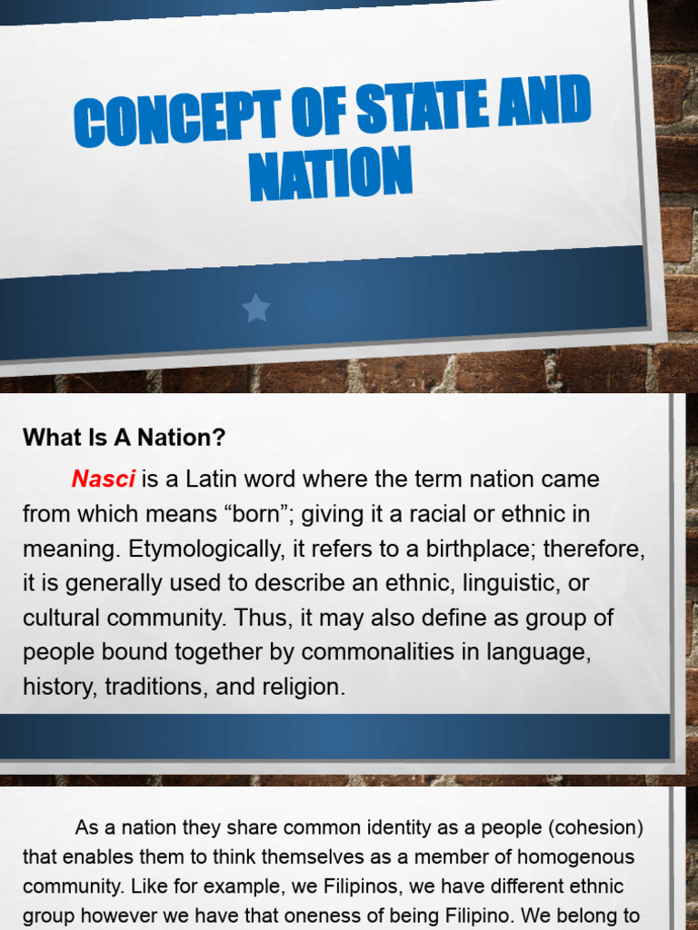 PPG Lesson 4 Concept of State and Nation | PDF | Nation | Ethnicity