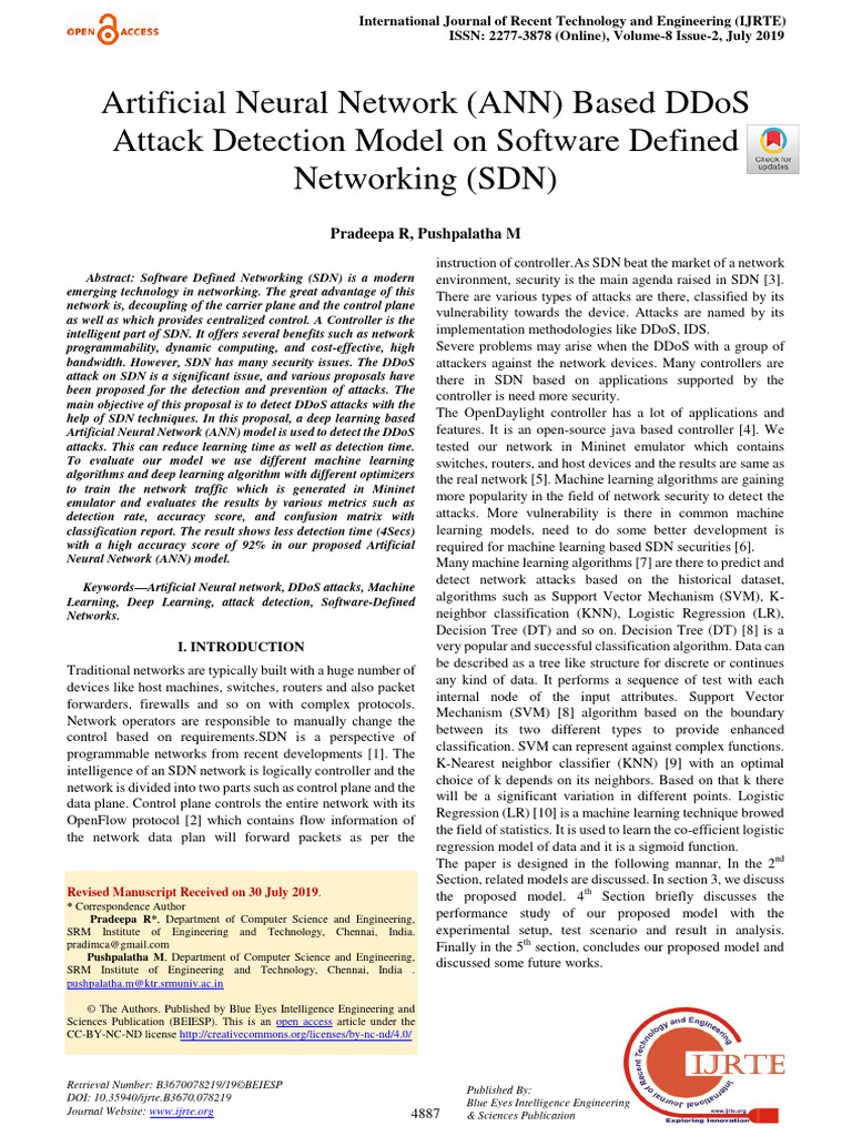 ANN Based DDoS Attack Detaction | PDF | Machine Learning | Artificial ... ANN Based DDoS Attack Detaction | PDF | Machine Learning | Artificial ...