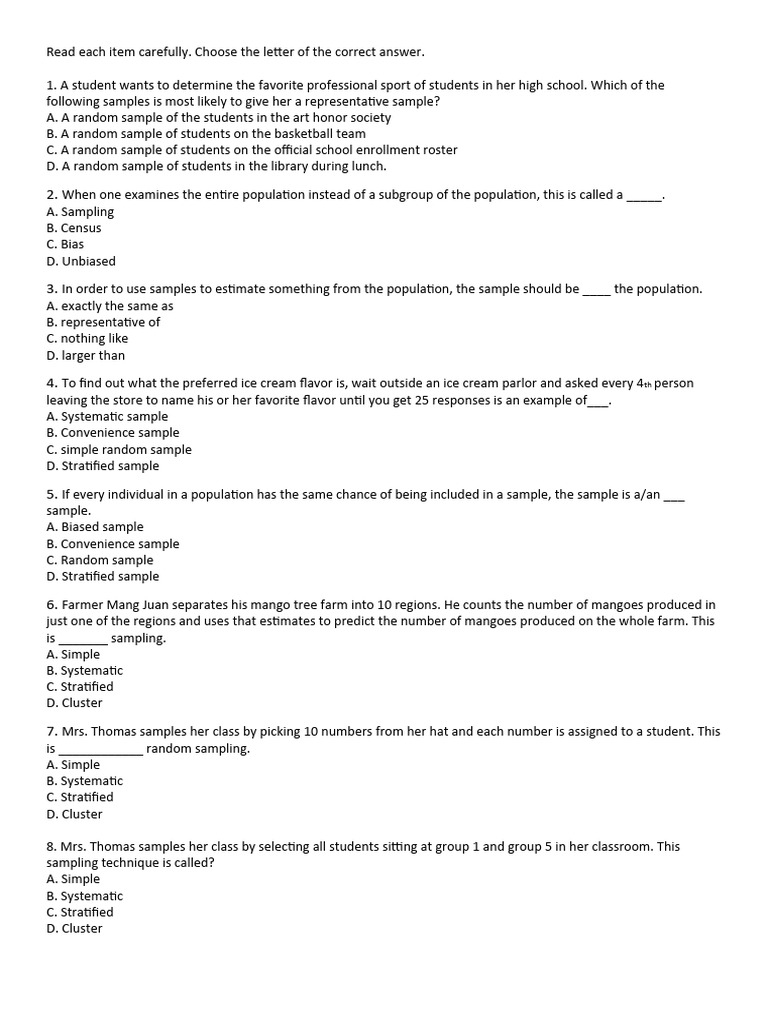 Lesson 4 5 | PDF | Sampling (Statistics) | Chart