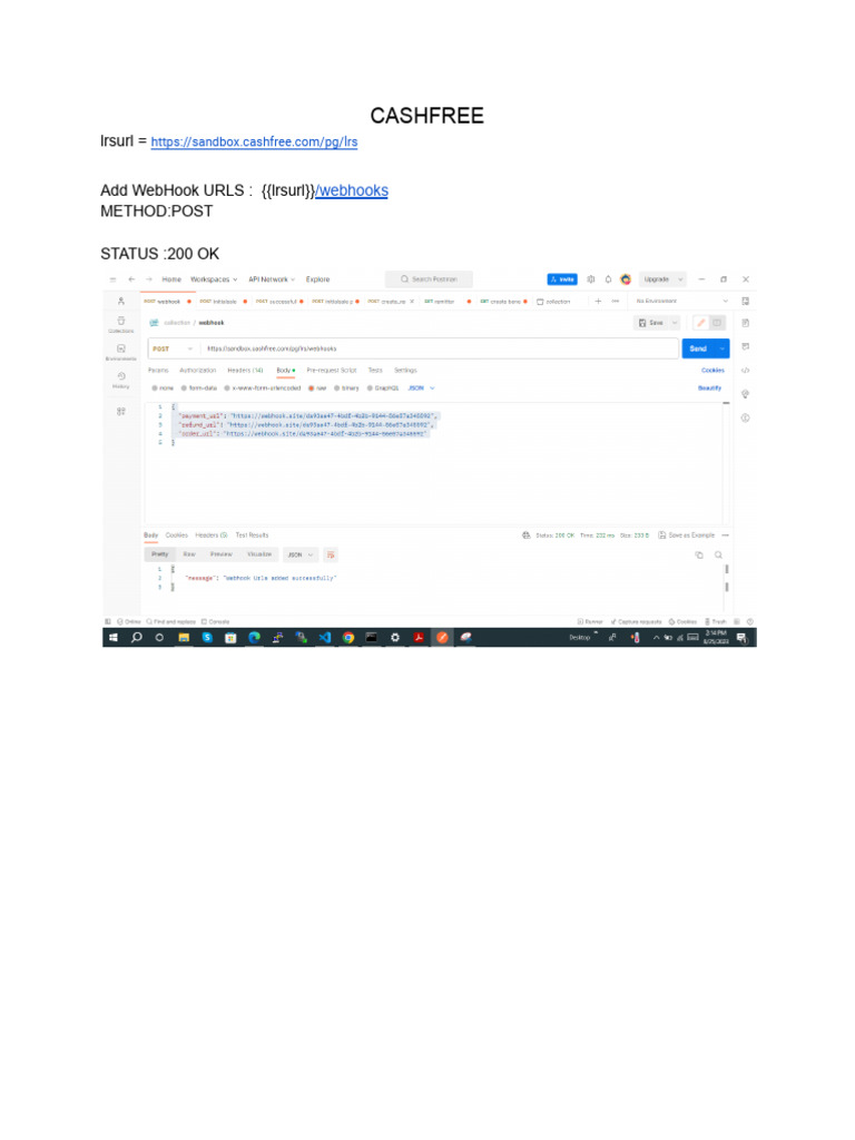 Cashfree Api Postman Testing Pdf