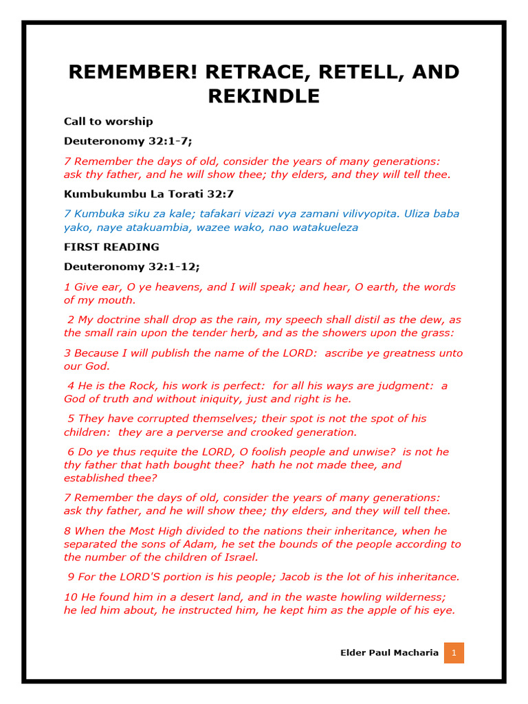 Remember, Retrace, Retell and Rekindle Complete 115944 | PDF | Martin ...