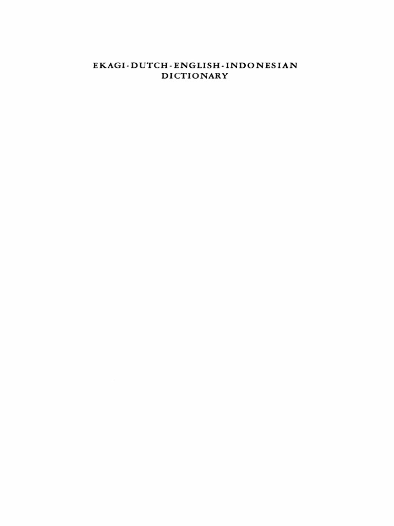 Ekagi - Dutch - English - Indonesian Dictionary | Download Free PDF ...