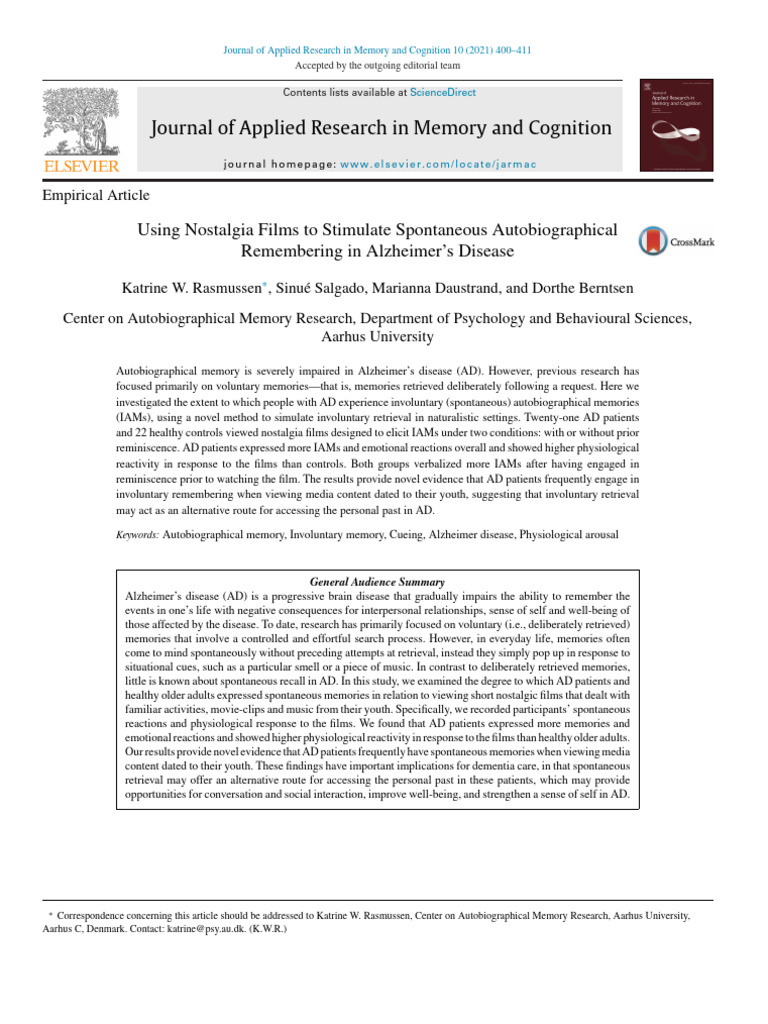 Rasmussen Al21 | Download Free PDF | Recall (Memory) | Memory