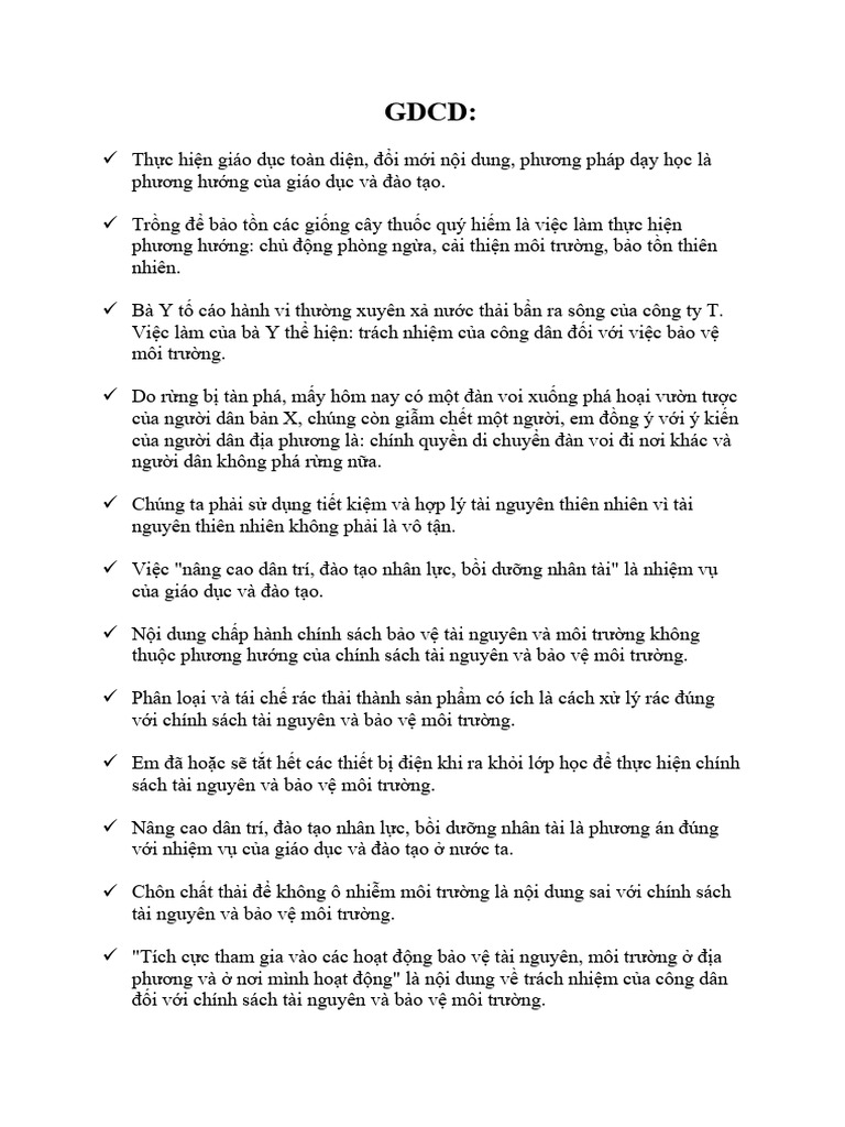 GDCD Ôn Thi HK | PDF