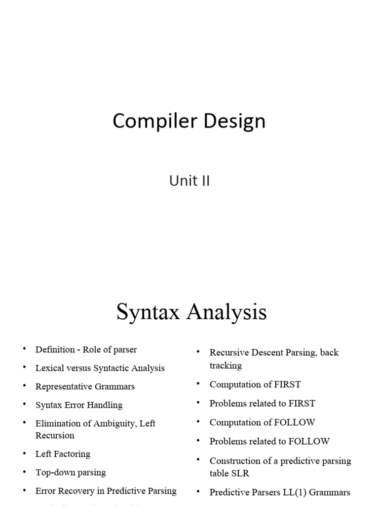 CD Unit-2 | PDF | Parsing | Grammar