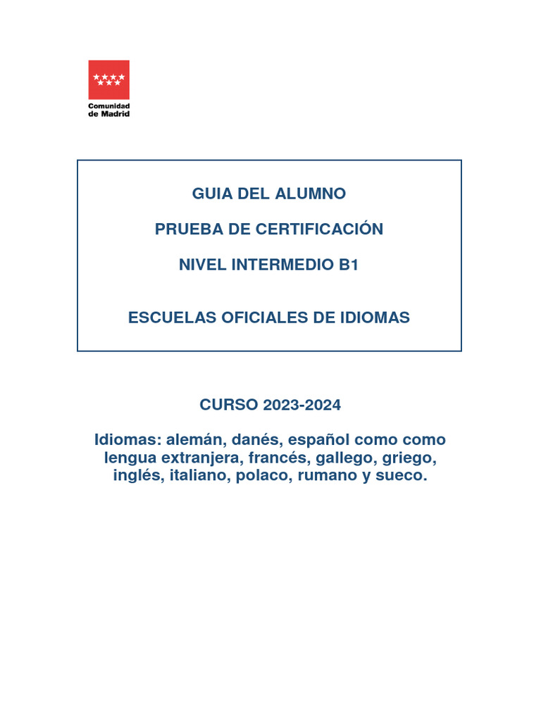 guia_del_alumno_nivel_b1_2023-2024 | PDF
