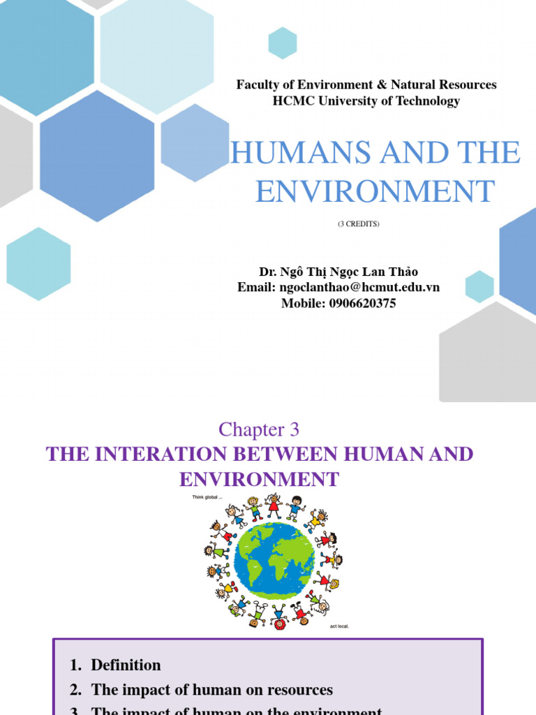 Chapter 3 - Human and The Environment Course - Ngo Thi Ngoc Lan Thao ...
