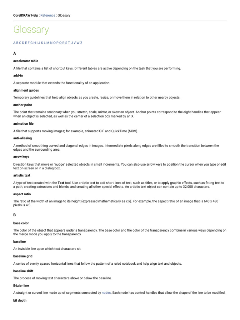 Glossary - CorelDRAW | PDF | Image Resolution | Rgb Color Model