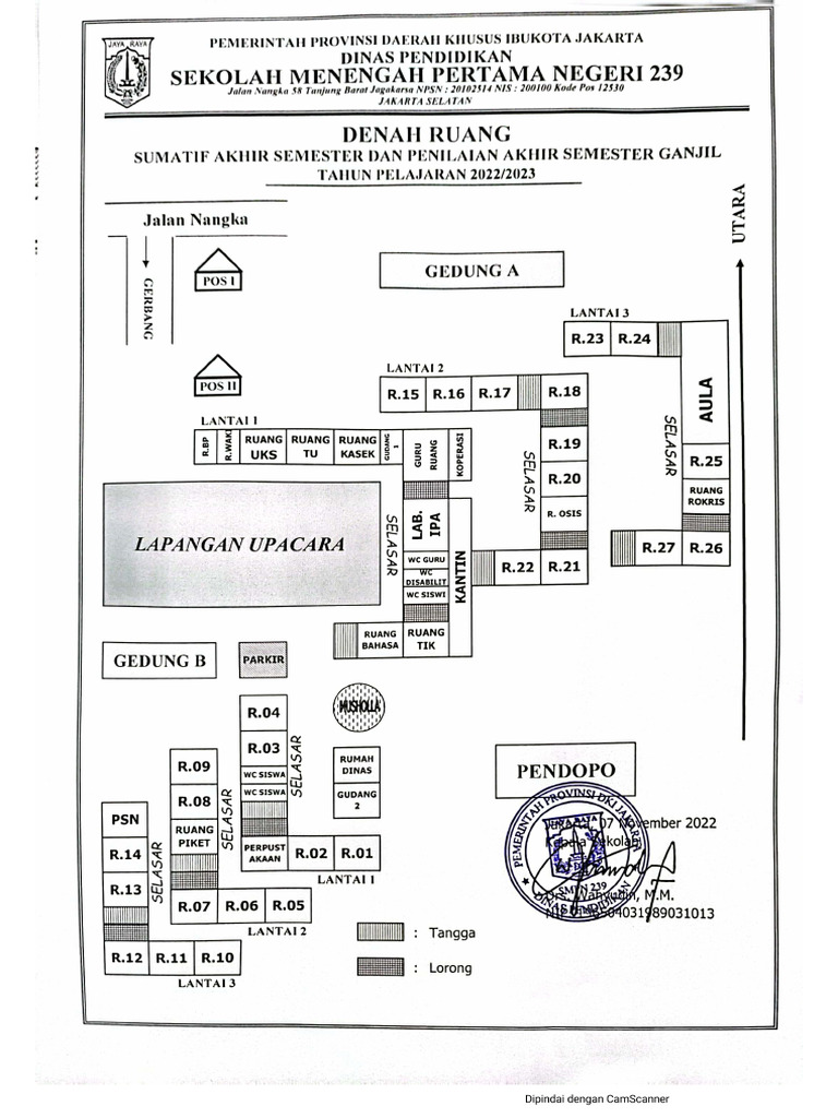 Denah Ruang SAS Dan PAS GANJIL 2022-2023 | PDF