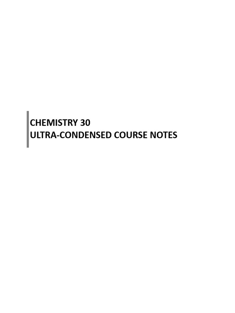 Chemistry 30 Thermochemistry Notes | PDF | Redox | Anode