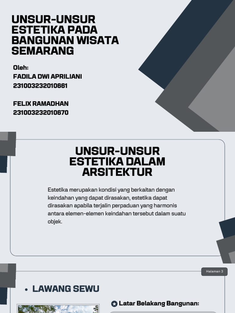Estetika Dalam Arsitektur Bangunan Wisata - FADILA & FELIX | PDF
