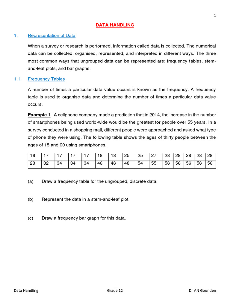 Data Handling | PDF | Quartile