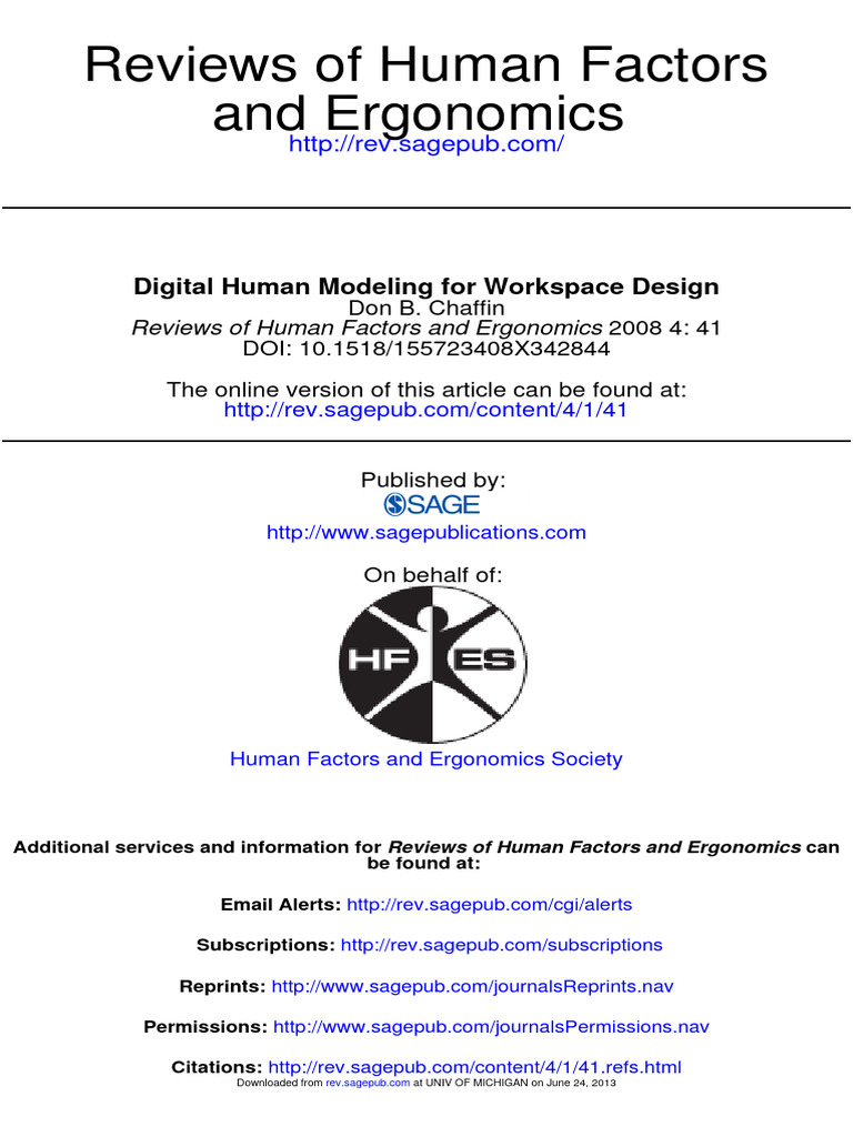 Digital Human Modeling For Workplace Design Pdf Simulation Human