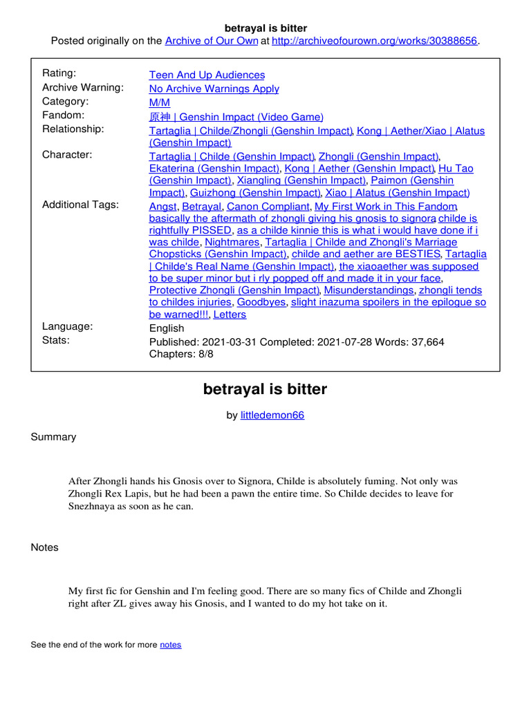 Betrayal Is Bitter | Download Free PDF | Sleep