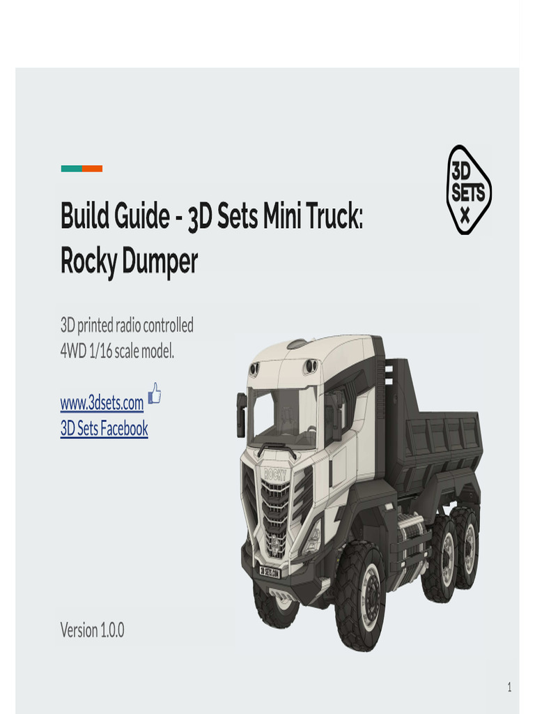 Build Guide - 3D Sets Mini Truck Rocky Dumper v1.0.0 | PDF