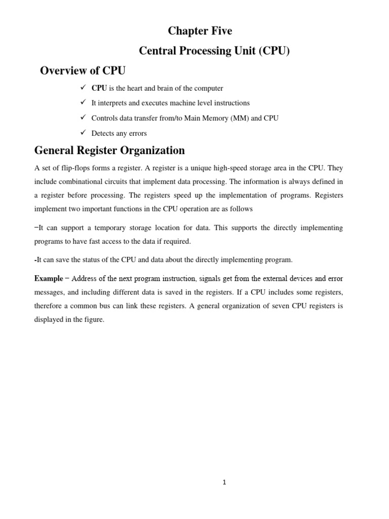 CH 5 COA | Download Free PDF | Central Processing Unit | Pointer (Computer Programming)