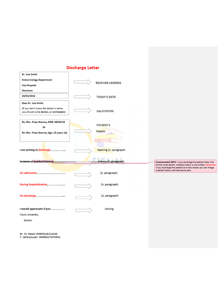Discharge Letter Template | PDF