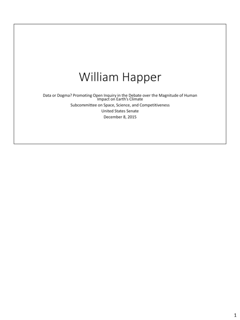 Dr. William Happer Testimony | PDF | Carbon Dioxide In Earth's ...