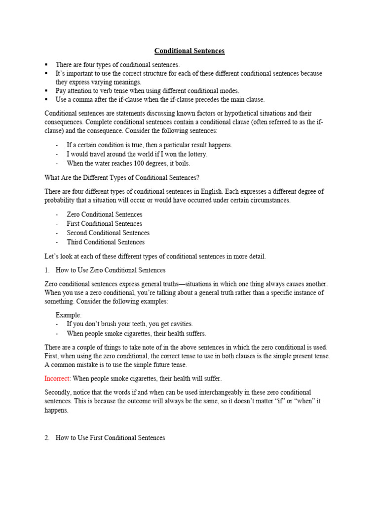 Conditional Sentences & Passive Voice | PDF | Verb | Grammar