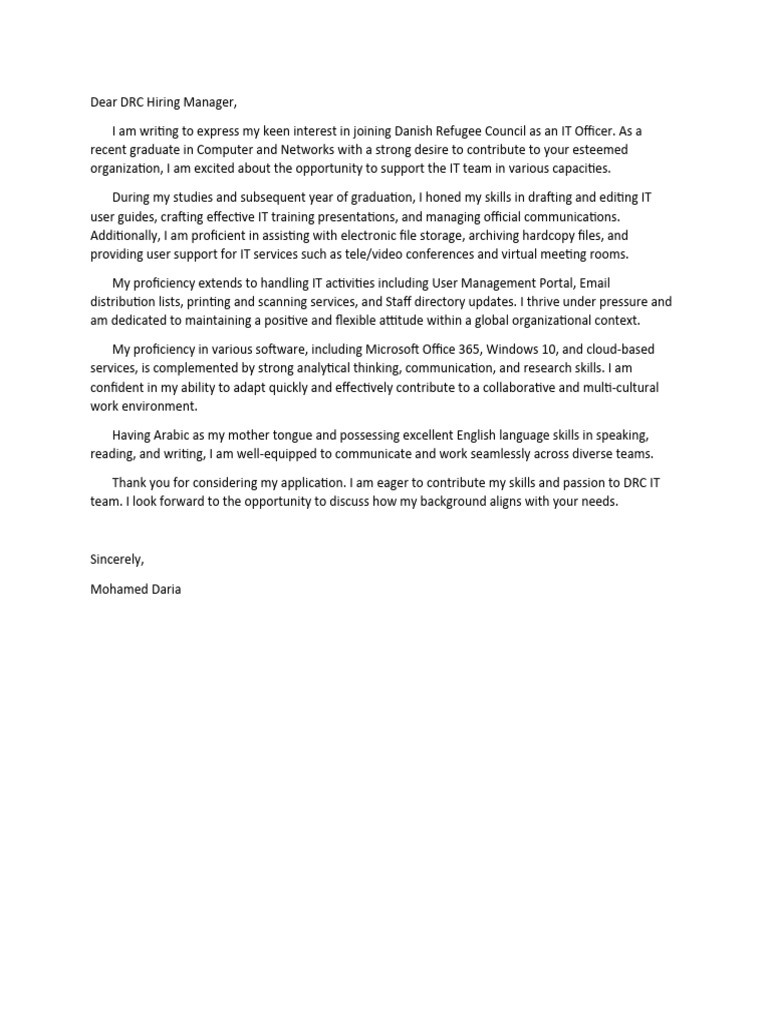 Presentation of Cover Letter | PDF
