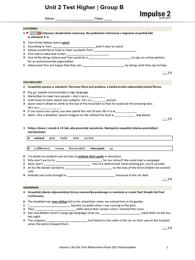Unit 2 Test Higher B | PDF