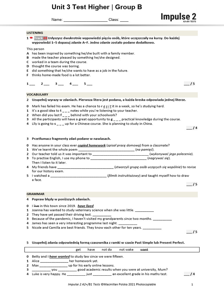 Unit 3 Test Higher B Pdf