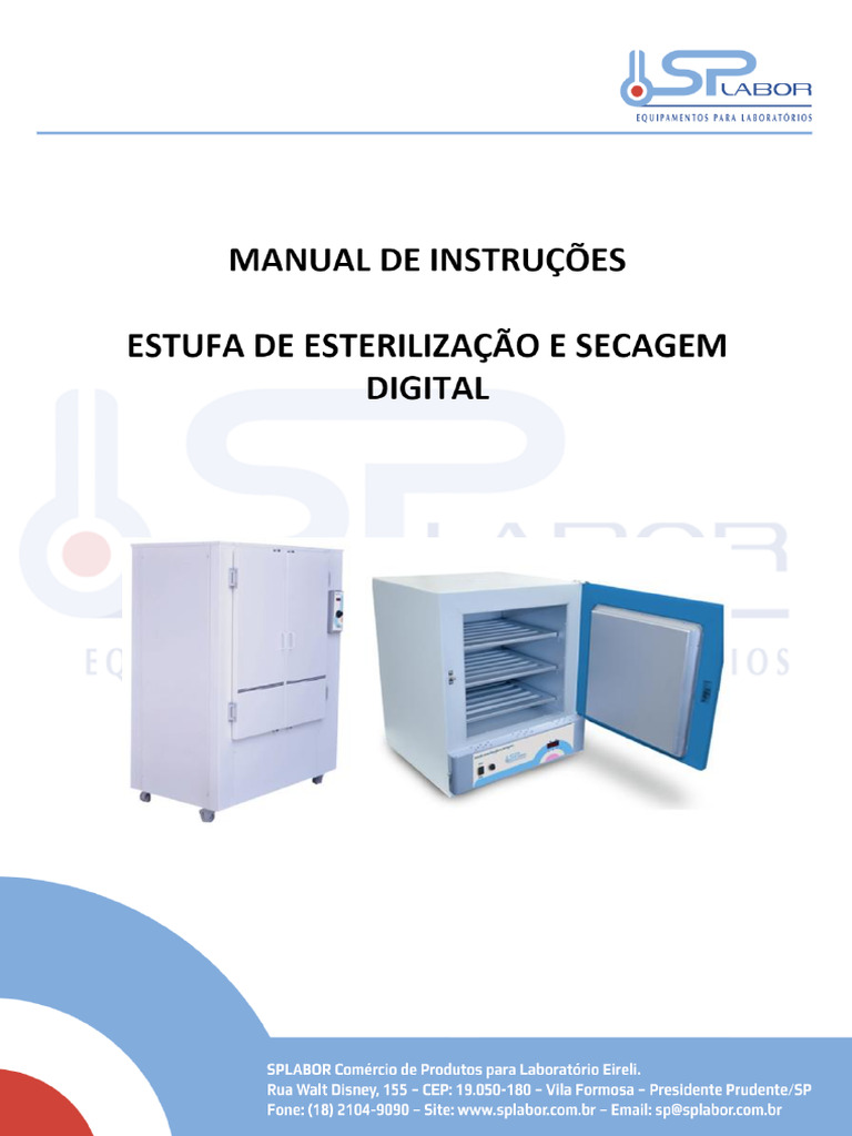 MANUAL DE INSTRUÇÕES ESTUFA DE ESTERILIZAÇÃO E SECAGEM DIGITAL - PDF ... MANUAL DE INSTRUÇÕES ESTUFA DE ESTERILIZAÇÃO E SECAGEM DIGITAL - PDF ...