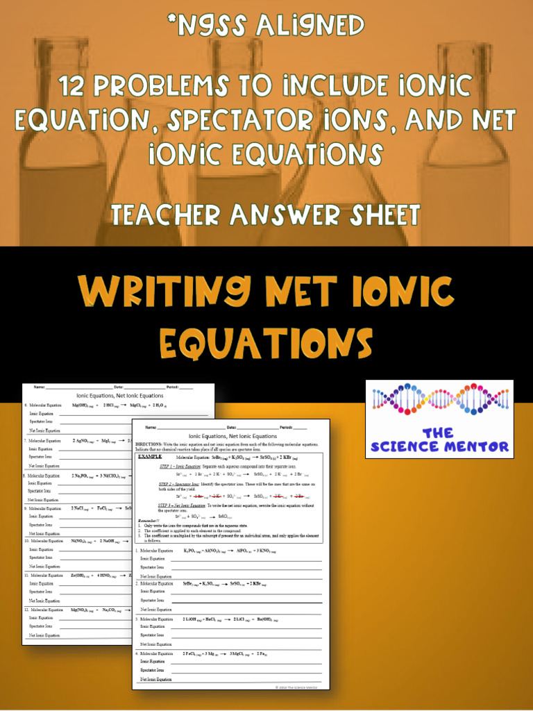 WritingNetIonicEquations 2 | PDF | Chemistry | Ion
