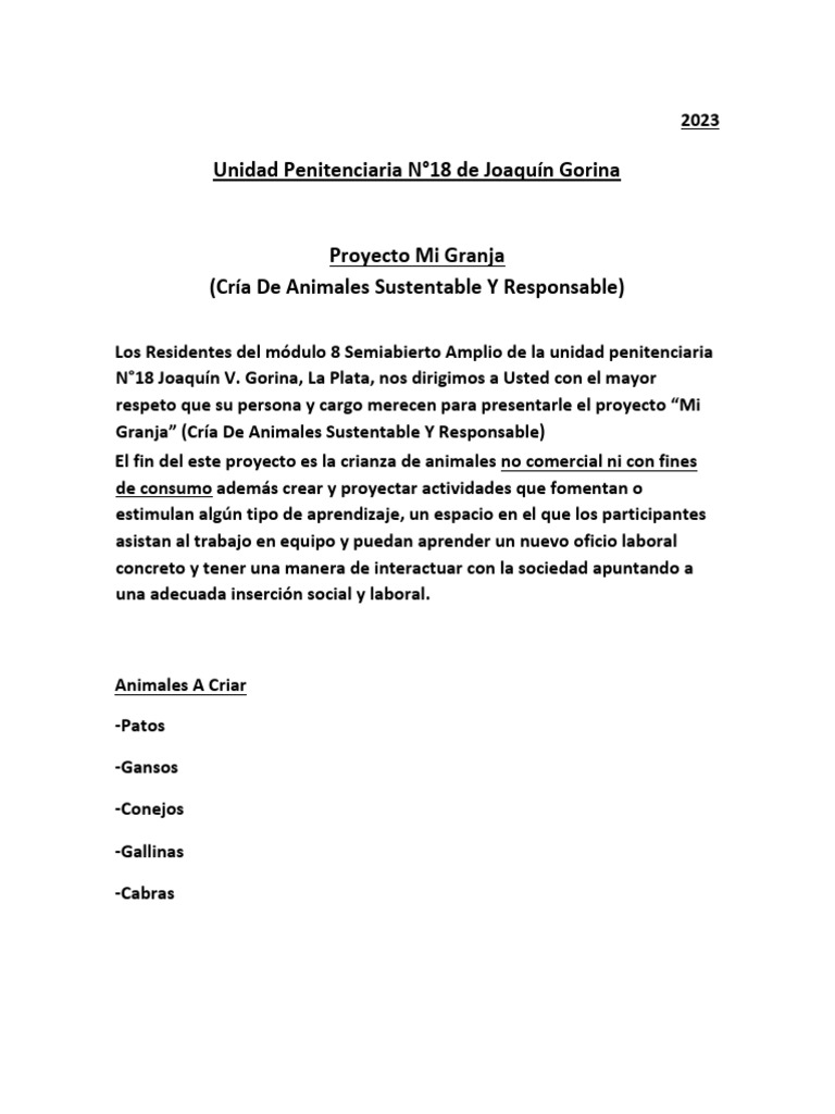 Proyecto Granja Modulo 8 | PDF