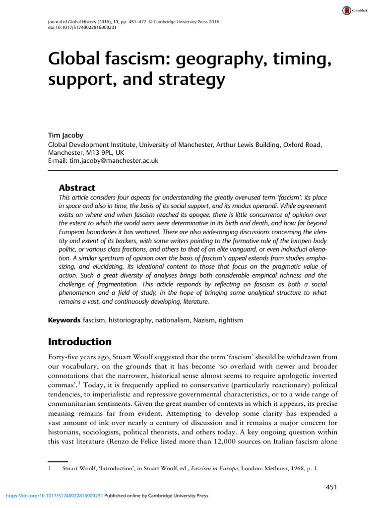 global-fascism-geography-timing-support-and-strategy | PDF | Fascism ...