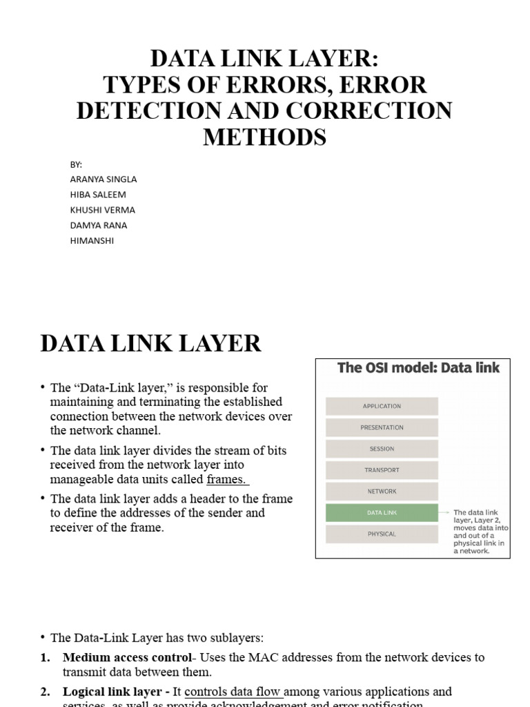 Data Link Layer | PDF