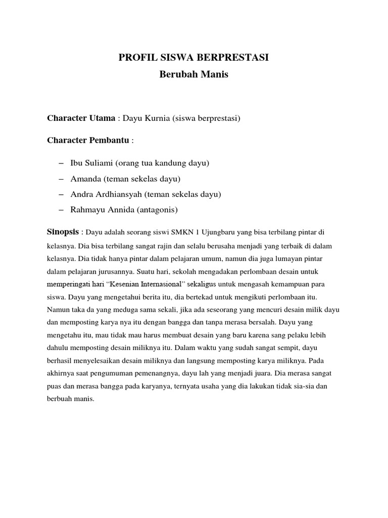 Berbuah Manis - Script | PDF
