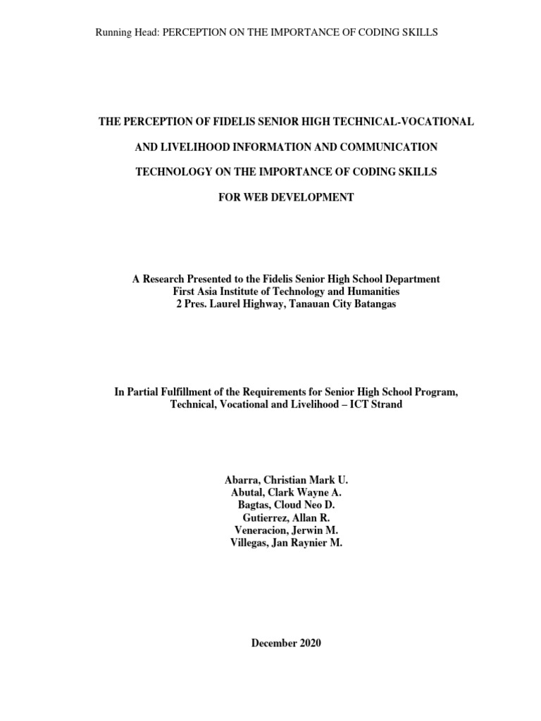 Importance of Coding Skills in TVL ICT | PDF | Computer Programming ...