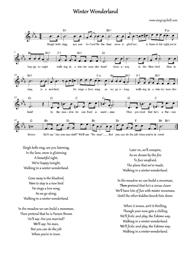Winter Wonderland - Singing Bell | PDF