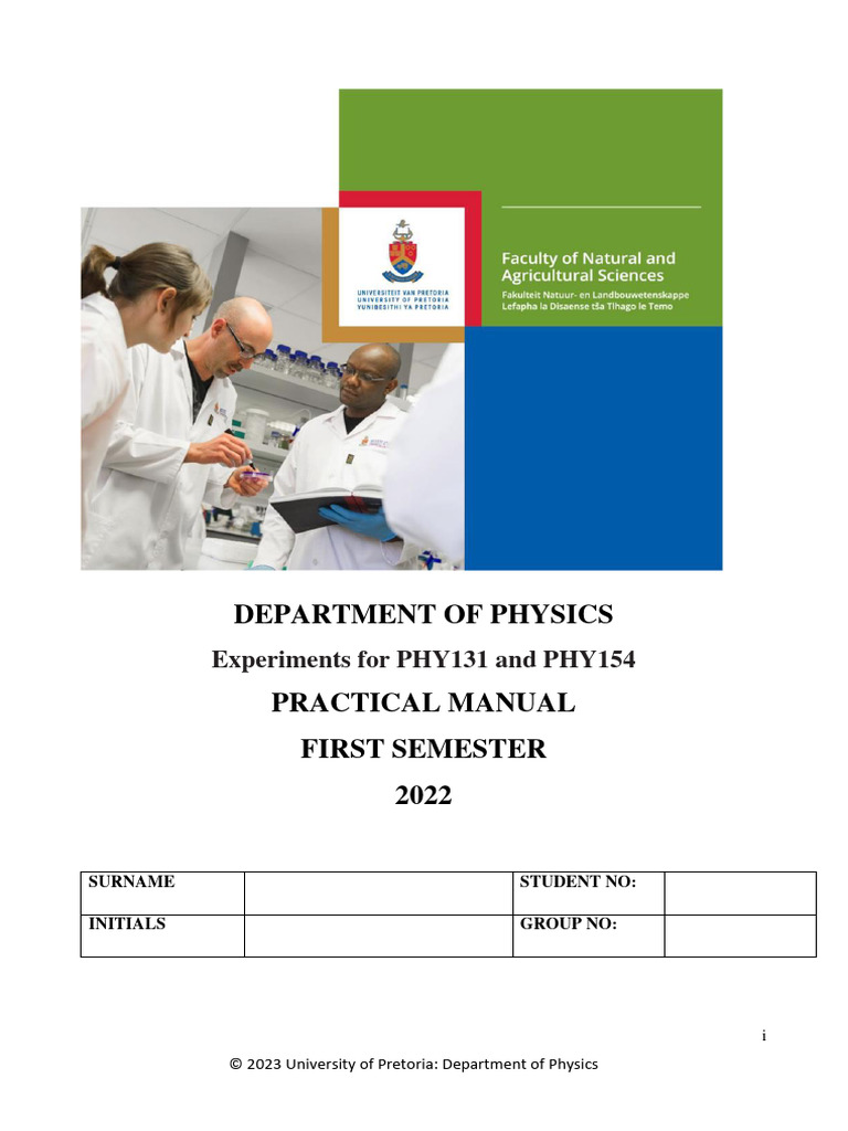 PHY - 131 and 154 Lab Manual-2023 | PDF | Significant Figures | Measurement