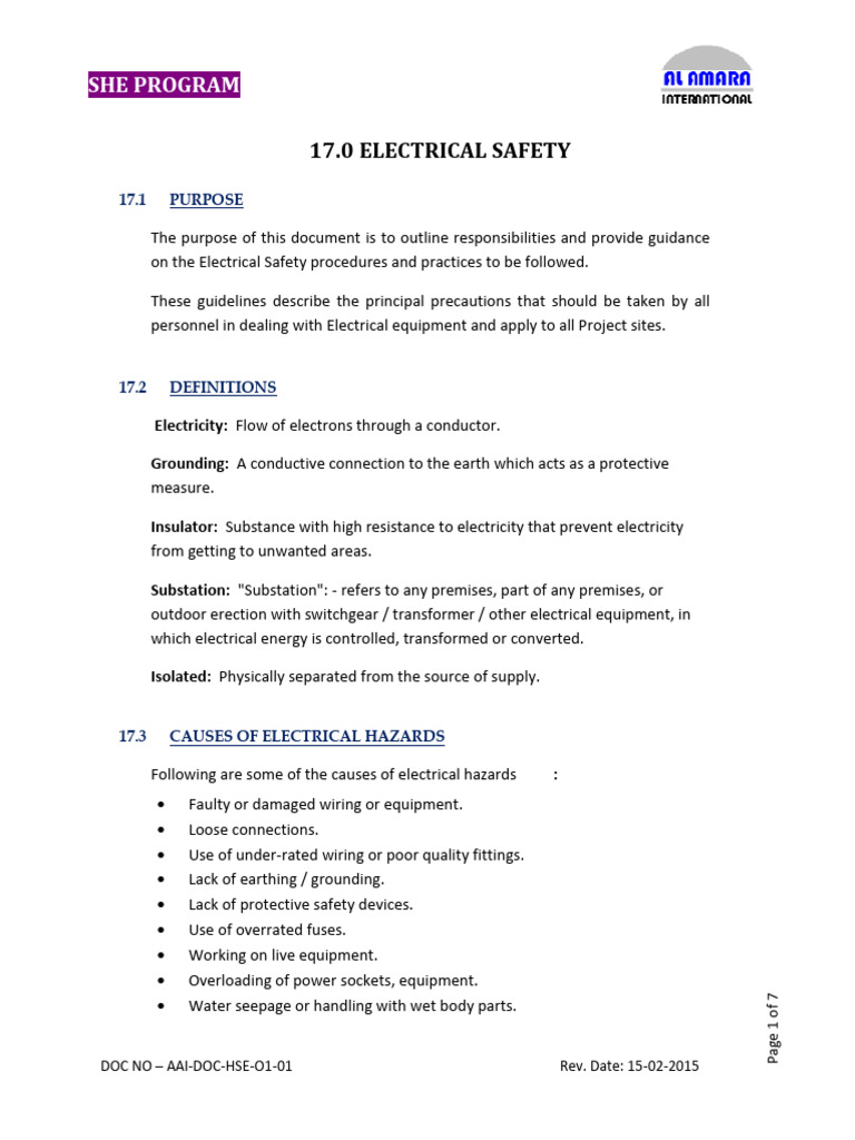 17 Electrical Safety | Download Free PDF | Electrical Substation ...